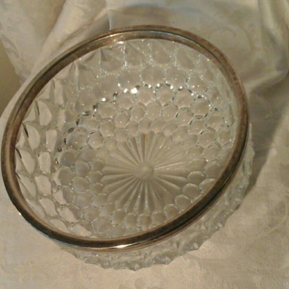 Accents | Vintage Silver Rimmed Cut Crystal Bowl Perfect Co | Poshmark